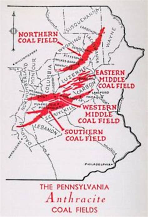 Anthracite Coal Region Coal Veins Map In District 1 Pennsylvania