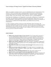 Guide To Analyzing Primary Sources Course Hero