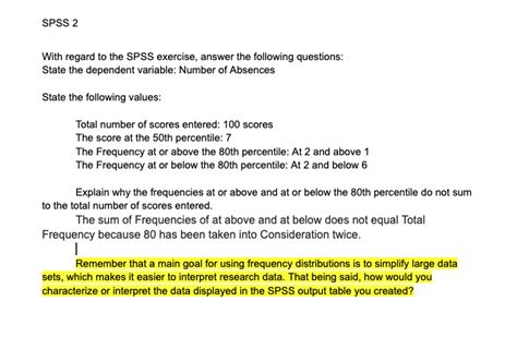 Solved Spss 2 With Regard To The Spss Exercise Answer The