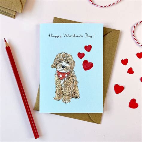 Cockapoo Valentines Day Card Amelia Illustration
