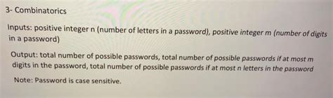 Solved 3 Combinatorics Inputs Positive Integer N Number
