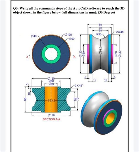 Solved 03 Write All The Commands Steps Of The AutoCAD Chegg Com