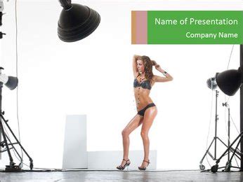 Professional Studio Photography Babe And Attractive Model Poses Seductively PowerPoint