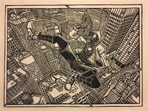 Spider Man Block Print Brian Reedy