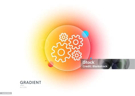 톱니바퀴 선 아이콘입니다 엔지니어링 도구 기호입니다 그라디언트 흐림 단추입니다 벡터 개념에 대한 스톡 벡터 아트 및 기타 이미지 개념 그라데이션 글래스모피즘 Istock