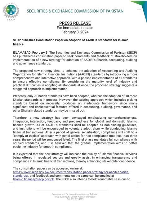 Arslan Tahir Acis On Linkedin The Secp Has Released A Consultation Paper Seeking Stakeholder