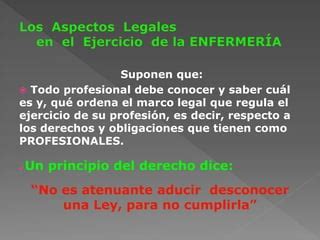 Ley Del Ejercicio De La Enfermería Ppt