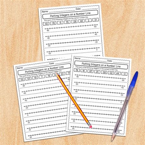 Plotting Integers On A Number Line Worksheets By Box Number 101 TPT