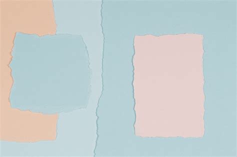 찢어진 종이 질감 콜라주 배경 그런지 찢어진 파스텔 종이 조각 에게 밝은 파란색과 분홍색 종이 배경 분홍에 대한 스톡 사진 및