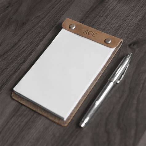 Paper Refills Set Of 3 Personalized Leather Notepad Desk Jotter Leather Notebook Cover