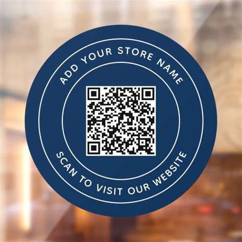 Add Name And Your Website QR Code Custom Color Window Cling Zazzle Coding Window Clings