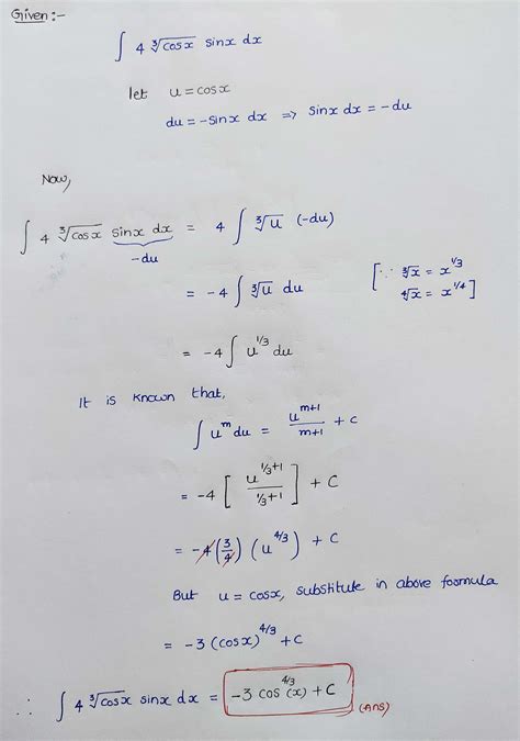 Solved Integrate The Function 3 4 Cos X Sin X Dx 4 Cos X Sin X Dx