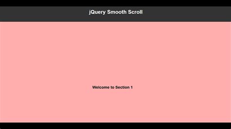 Jquery Smooth Scroll Effect Simple Scroll Navigation Tutorial Youtube