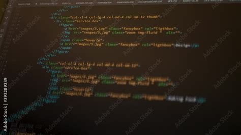 Developer Is Browsing Html Code On The Computer Screen Html Web Page