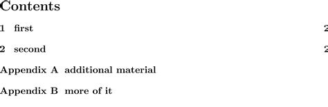 Table Of Contents Remove Appendix Page Numbers In Toc While Using Appendix Package Tex