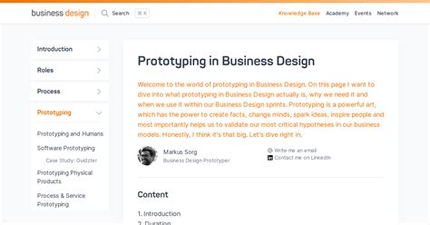 Prototyping In Business Design Business Design Knowledge Base