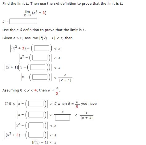 Solved Find the limit L Then use the εδ definition to Chegg