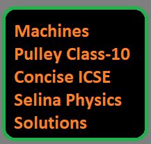 Machines Pulley Class Concise ICSE Selina Physics Solutions ICSEHELP