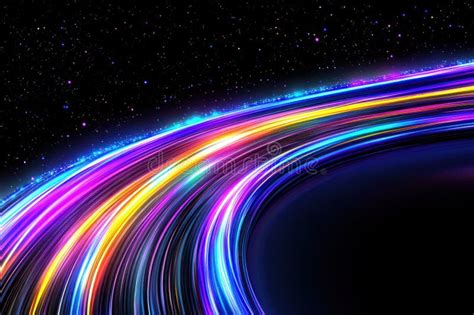 Wave Of Light Abstract Fiber Optic Lines In Dynamic Motion On Dark Background Modern Digital