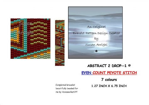 Abstract 1 EVEN COUNT Peyote Stitch Beading Pattern Etsy