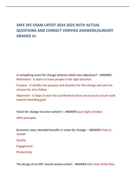 Safe Spc Exam Latest With Actual Questions And Correct Verified Answersalready Graded A Safe