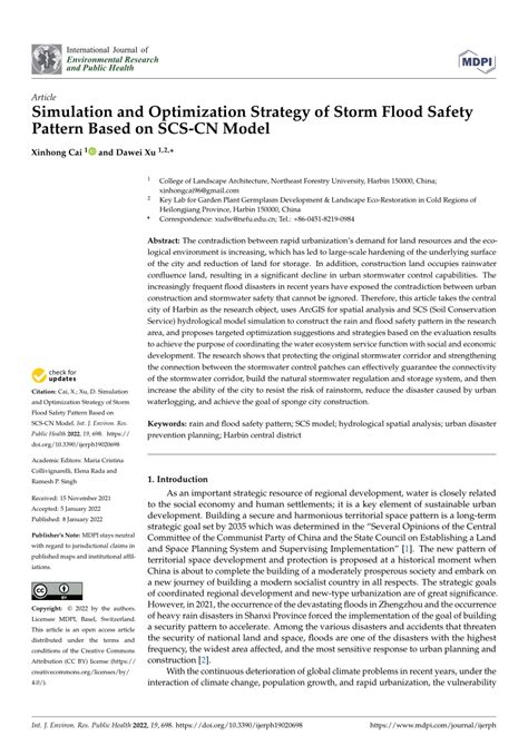 Pdf Simulation And Optimization Strategy Of Storm Flood Safety