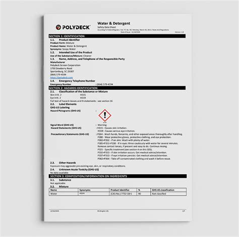 Downloadable Material Safety Data Sheets Polydeck