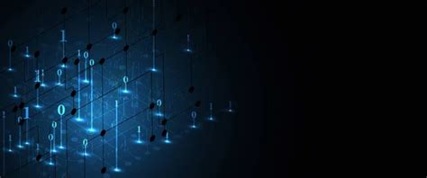 Bytes Binary Code Run Network Abstract Futuristic Syberspace Modern