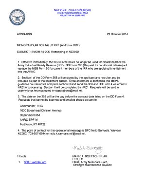 SMOM 15 006 DD Form 368 For Army IRR New Jersey Army Fill And Sign Printable Template Online