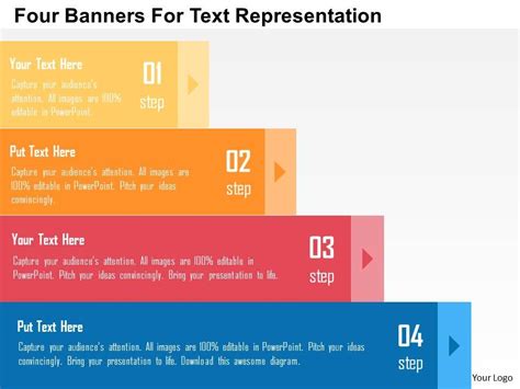 Four Banners For Text Representation Flat Powerpoint Design Templates PowerPoint Slides PPT