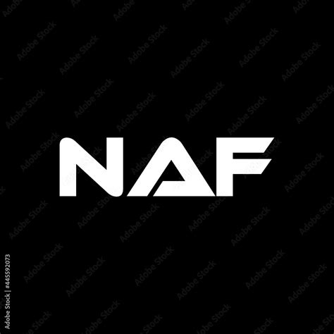 Naf Letter Logo Design With Black Background In Illustrator Vector