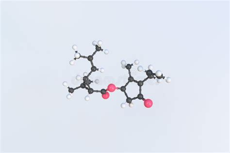 Molecule Of Pyrethrin Isolated Molecular Model 3d Rendering Stock