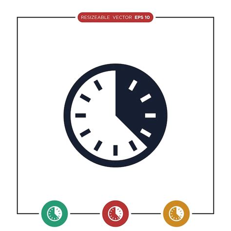 Premium Vector Clock Icon Vector Template Flat Design