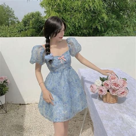 Storm Of Petals Dress Kawaii Academia Y2k Cottagecore Coquette