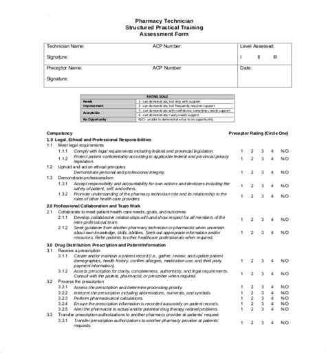Free 10 Sample Training Assessment Forms In Pdf Ms Word Excel