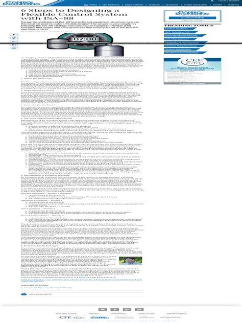 6 Steps To Designing A Flexible Control System With Isa 88 Control Engineering Pdf System