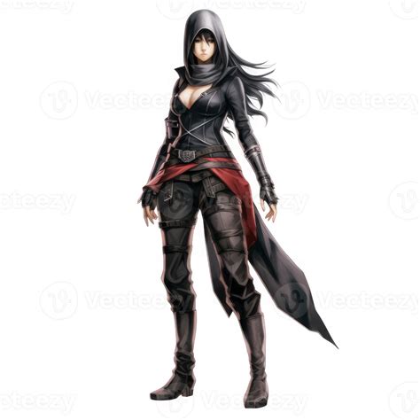 Female Assassin Character Game Art Design 54343706 Png