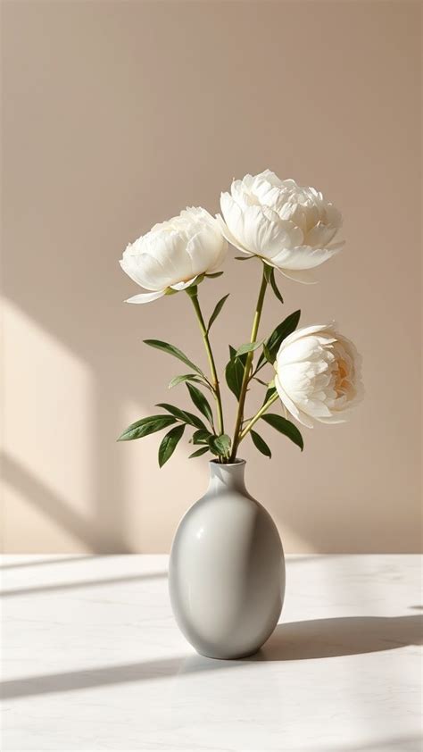 Получи фоны для сторис по ссылке · Минималистичный дизайн с вазой и пионовыми цветами Oil