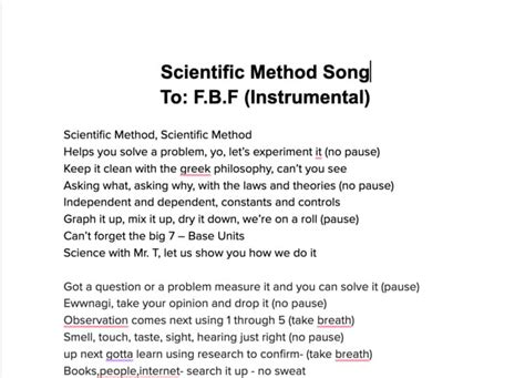 Scientific Method Song By Mrtmadscience Tpt