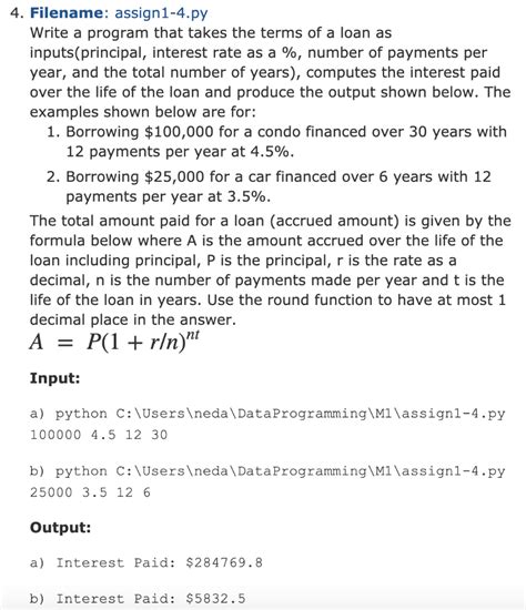 Solved 4 Filename Assign1 4py Write A Program That Takes