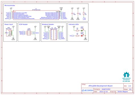 attiny84 development board v2 oshwlab