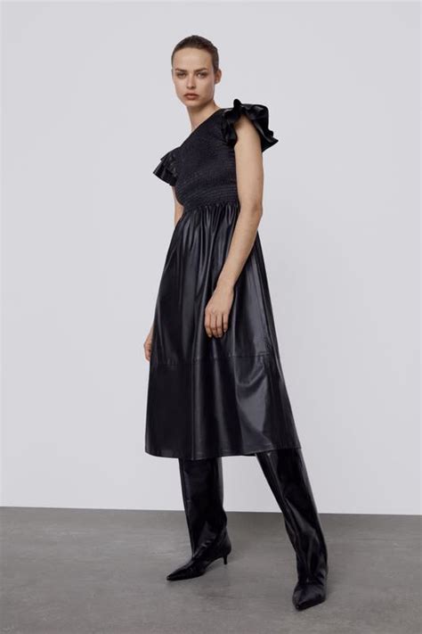 Шкіряна сукня Zara — ціна 850 грн у каталозі Довгі сукні Купити жіночі речі за доступною ціною