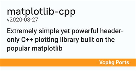 Matplotlib Cpp V Vcpkg Ports