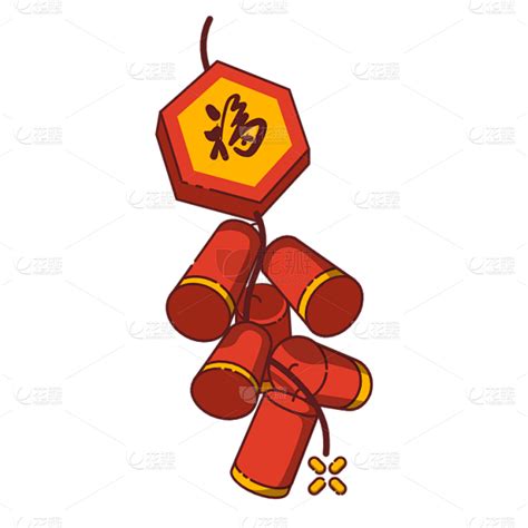 春节手绘矢量插画 鞭炮