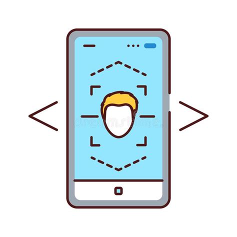 Augmented Reality Face Recognition Color Line Icon Biometric Scanning Identification Person