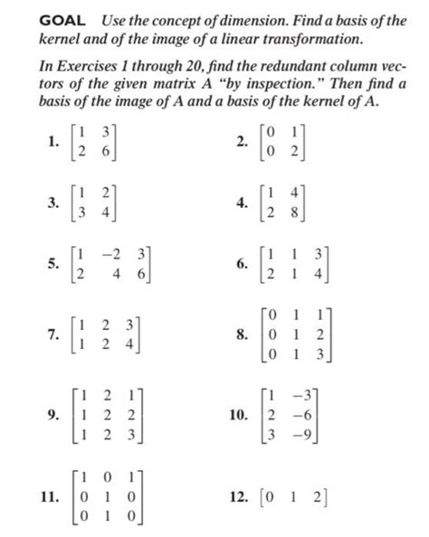 Solved GOAL Use The Concept Of Dimension Find A Basis Of Chegg