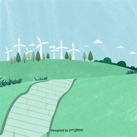 여름철 녹색 잔디 전기풍차 구름 원소 들판 배경 일러스트 및 사진 무료 다운로드 Pngtree