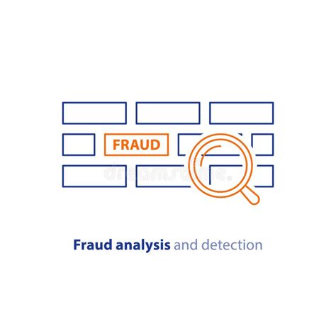 Fraud Detection Concept Analysis Services Vector Stroke Icon Stock