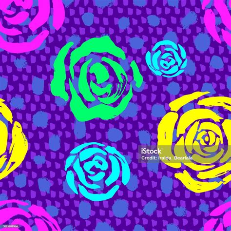 원활한 벡터 화려한 브러시 스트로크 패턴입니다 유행 색상 패션 직물 커버 섬유 추상적인 배경 디자인 0명에 대한 스톡 벡터 아트 및 기타 이미지 Istock