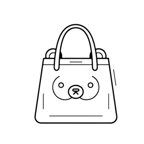 스케치 손으로 그린 단일 라인 아트 색칠 페이지 가방 데이 프리미엄 벡터